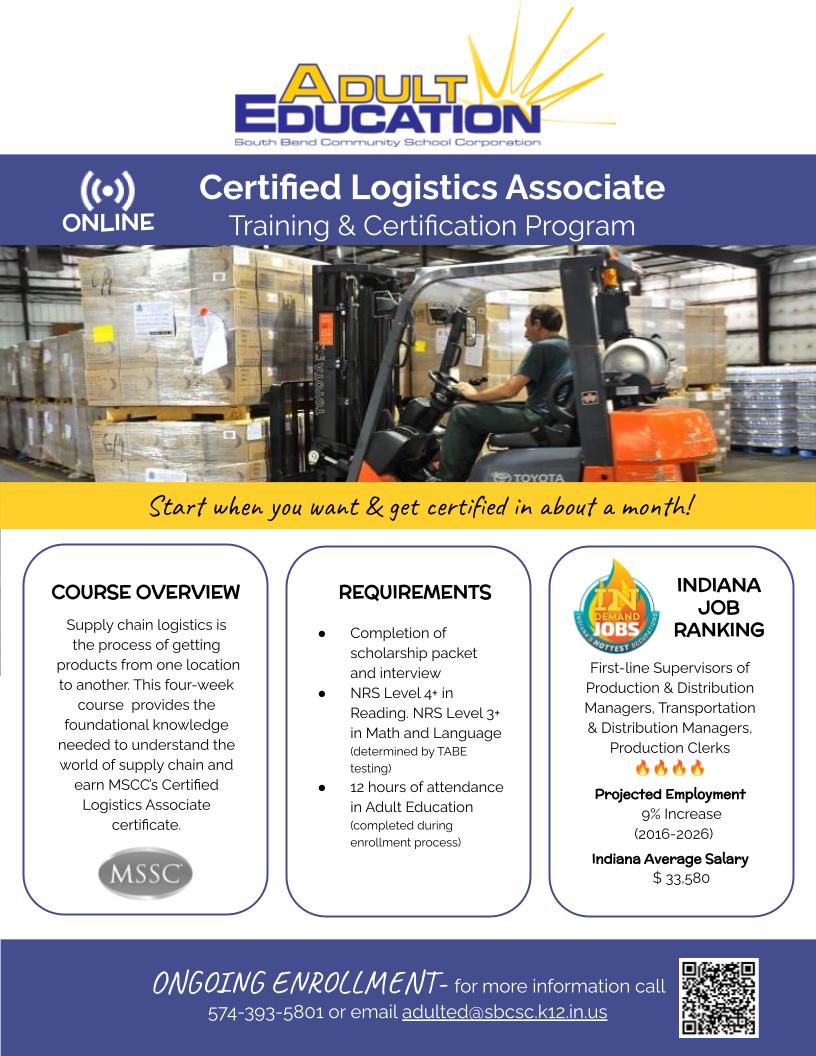 Logistics – SBCSC Adult Education Portal